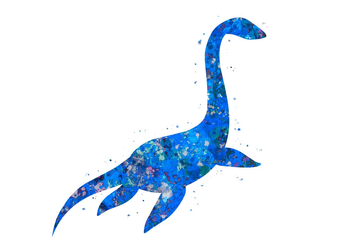 'Plesiosaurus Dino Blue Art' Poster, picture, metal print, paint by ...