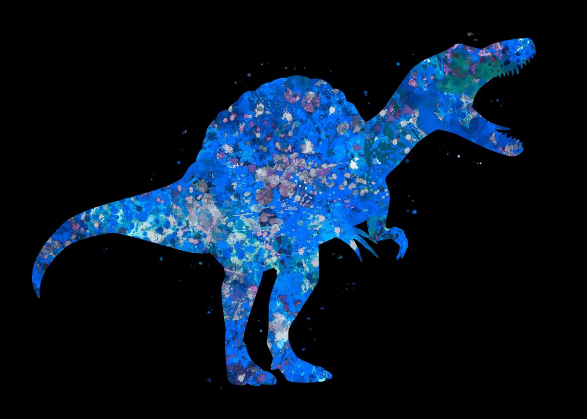'Spinosaurus Dino Blue' Poster, picture, metal print, paint by Yahya ...