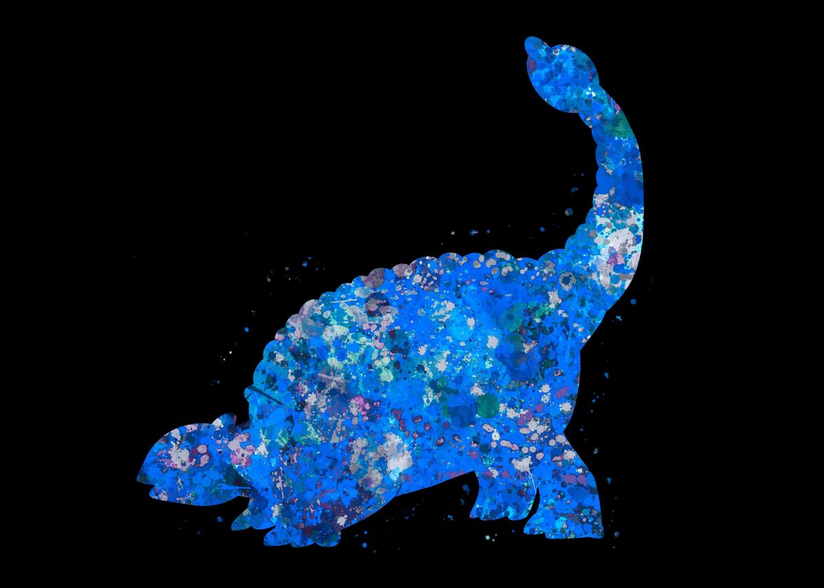 'Ankylosaurus Dino Blue' Poster, picture, metal print, paint by Yahya ...