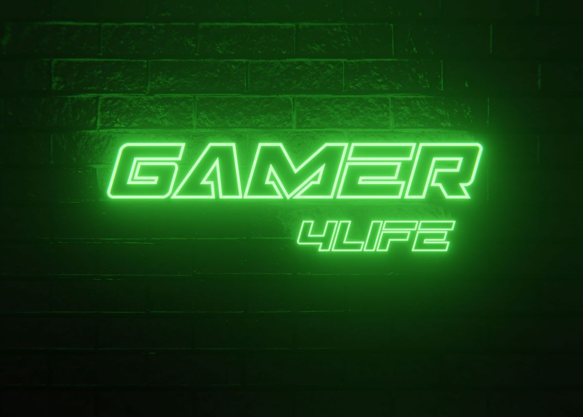 'gamer for life' Poster, picture, metal print, paint by NEONTHING ...