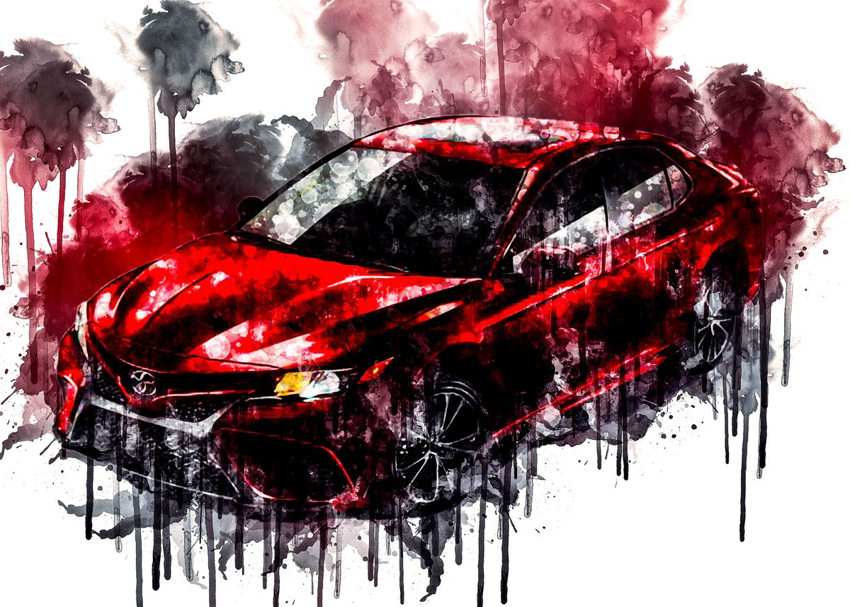 '2018 Toyota Camry SE ' Poster, picture, metal print, paint by Victoria ...