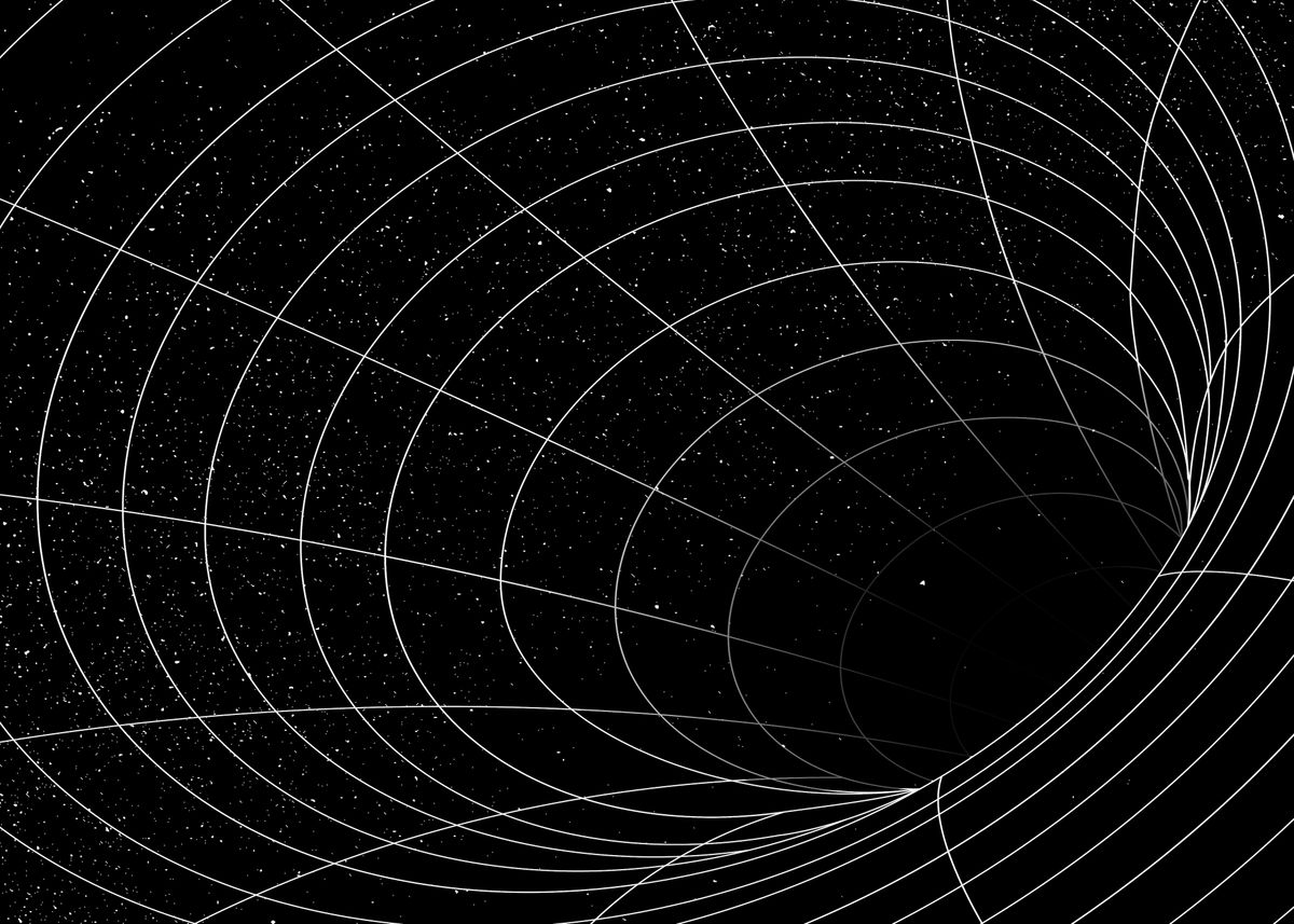 'Wormhole Illusion 3D Grid' Poster, picture, metal print, paint by ...