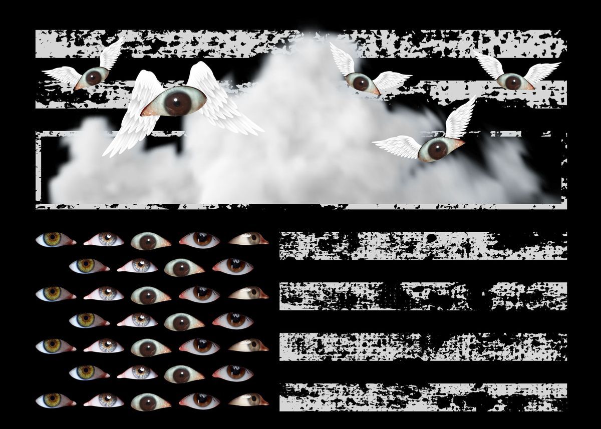 'Weirdcore US American Flag' Poster, picture, metal print, paint by ...