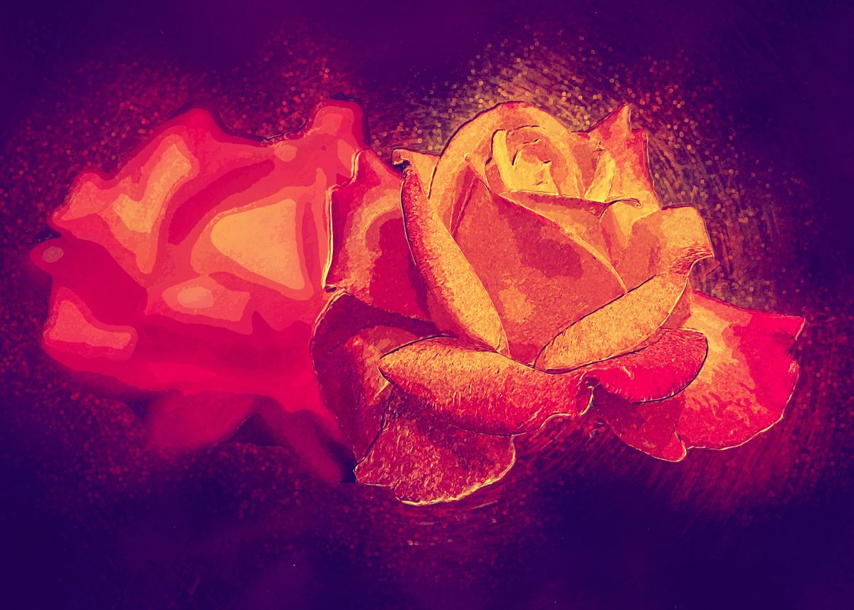 'Abstract floral painting' Poster, picture, metal print, paint by 4T4 ...