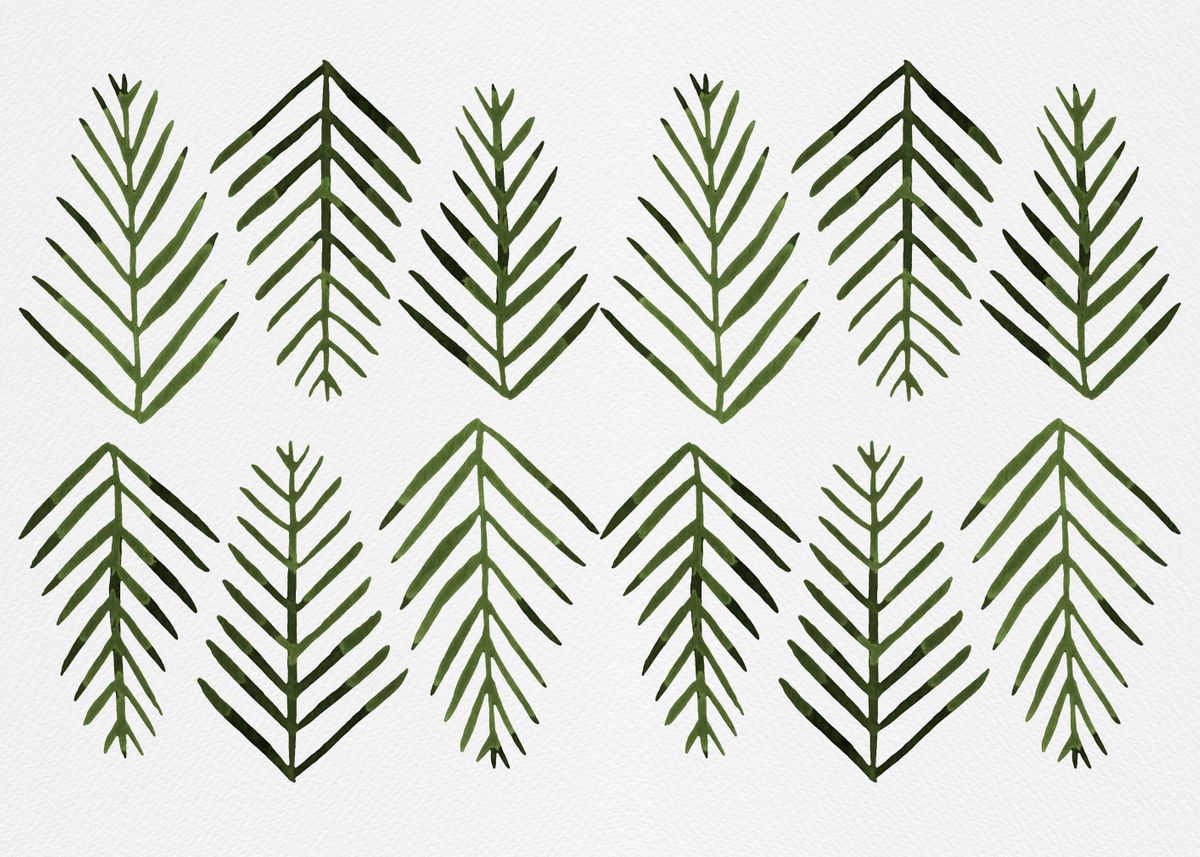 'Watercolor pine trees' Poster, picture, metal print, paint by Angela ...