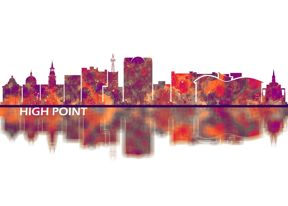 'High Point North Carolina' Poster, picture, metal print, paint by ...