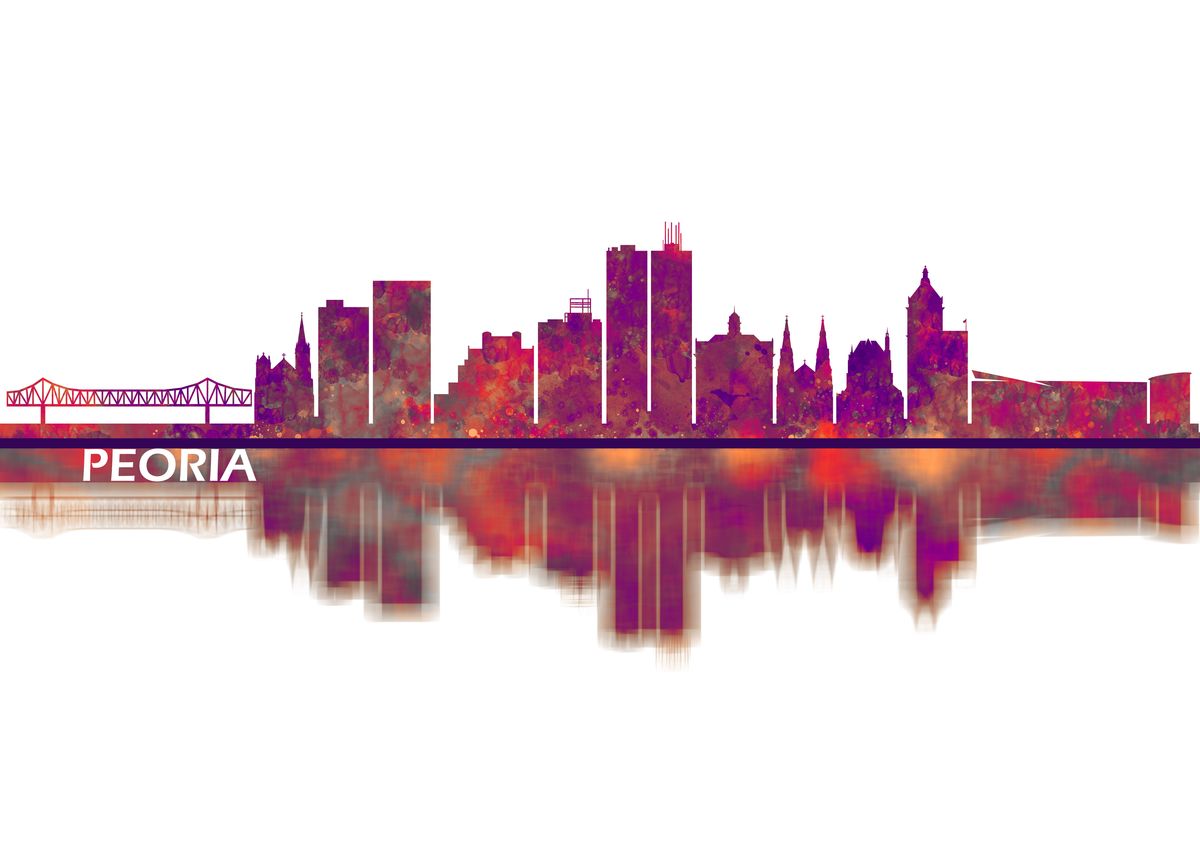 'Peoria Illinois Skyline' Poster by Towseef Dar | Displate