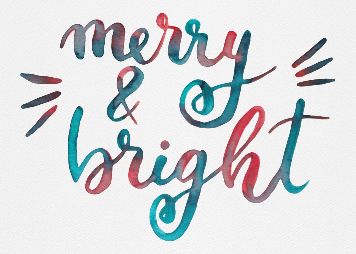 'Merry and bright' Poster, picture, metal print, paint by Angela Minca ...