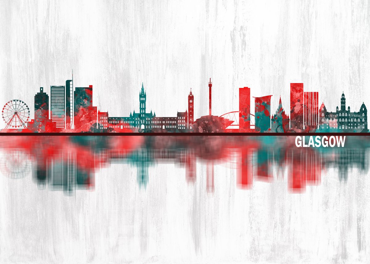 'Glasgow Scotland Skyline' Poster by Towseef Dar | Displate