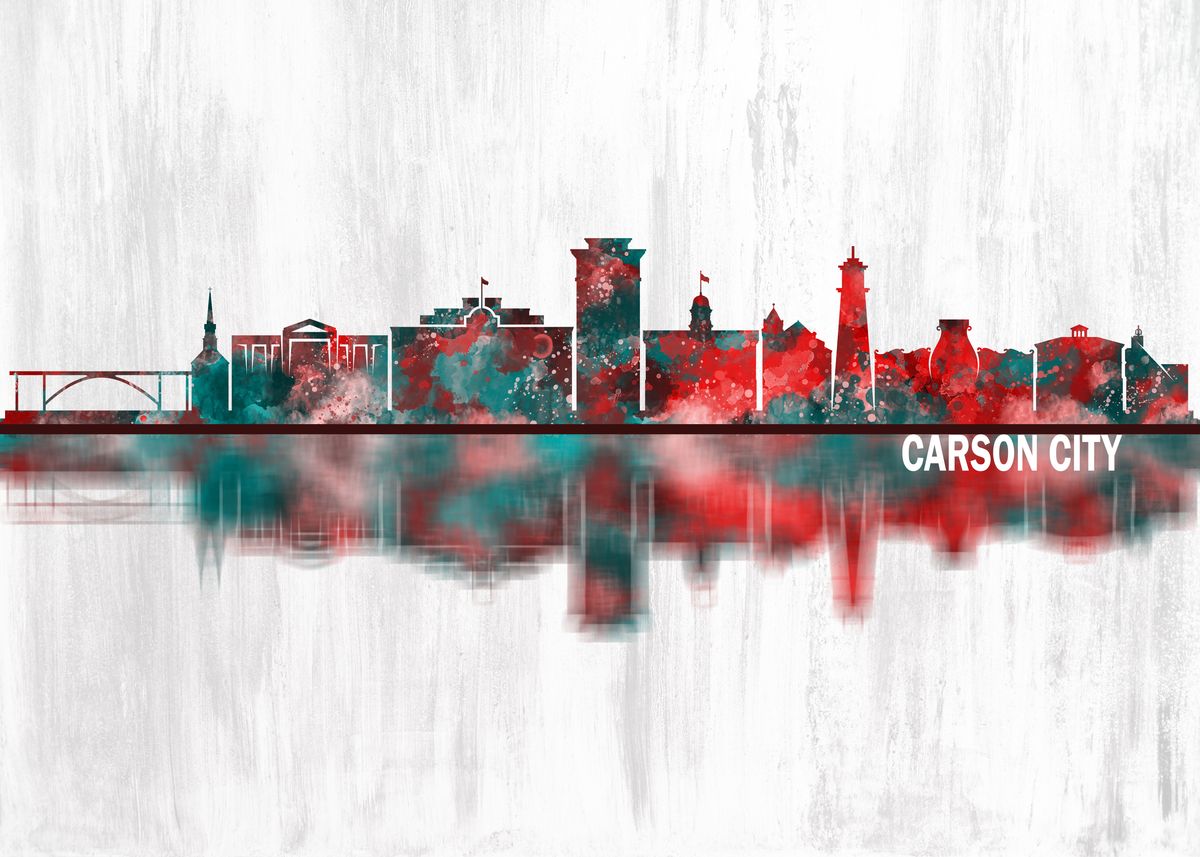 'Carson City Nevada Skyline' Poster by Towseef Dar | Displate