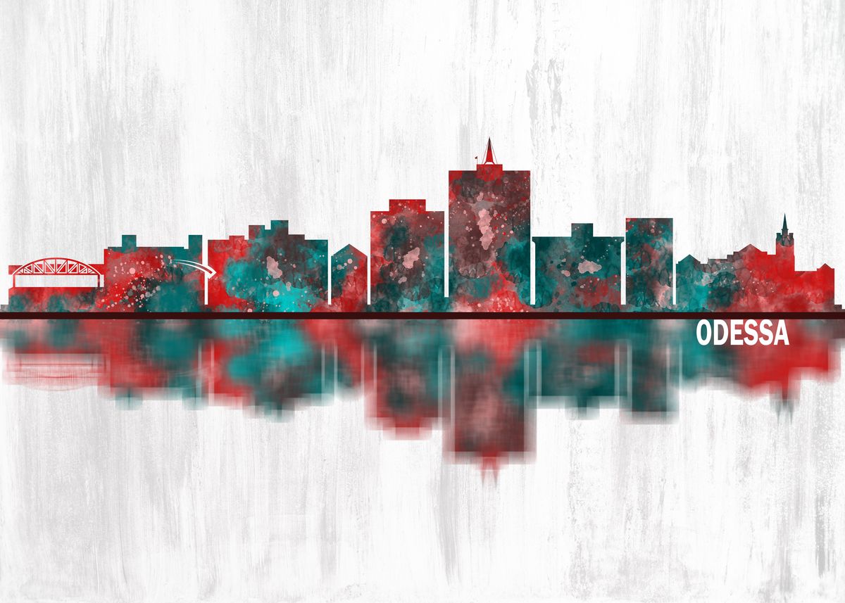 'Odessa Texas Skyline' Poster, picture, metal print, paint by Towseef ...