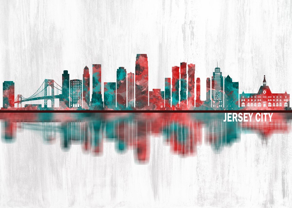 'Jersey city New Jersey' Poster, picture, metal print, paint by Towseef ...