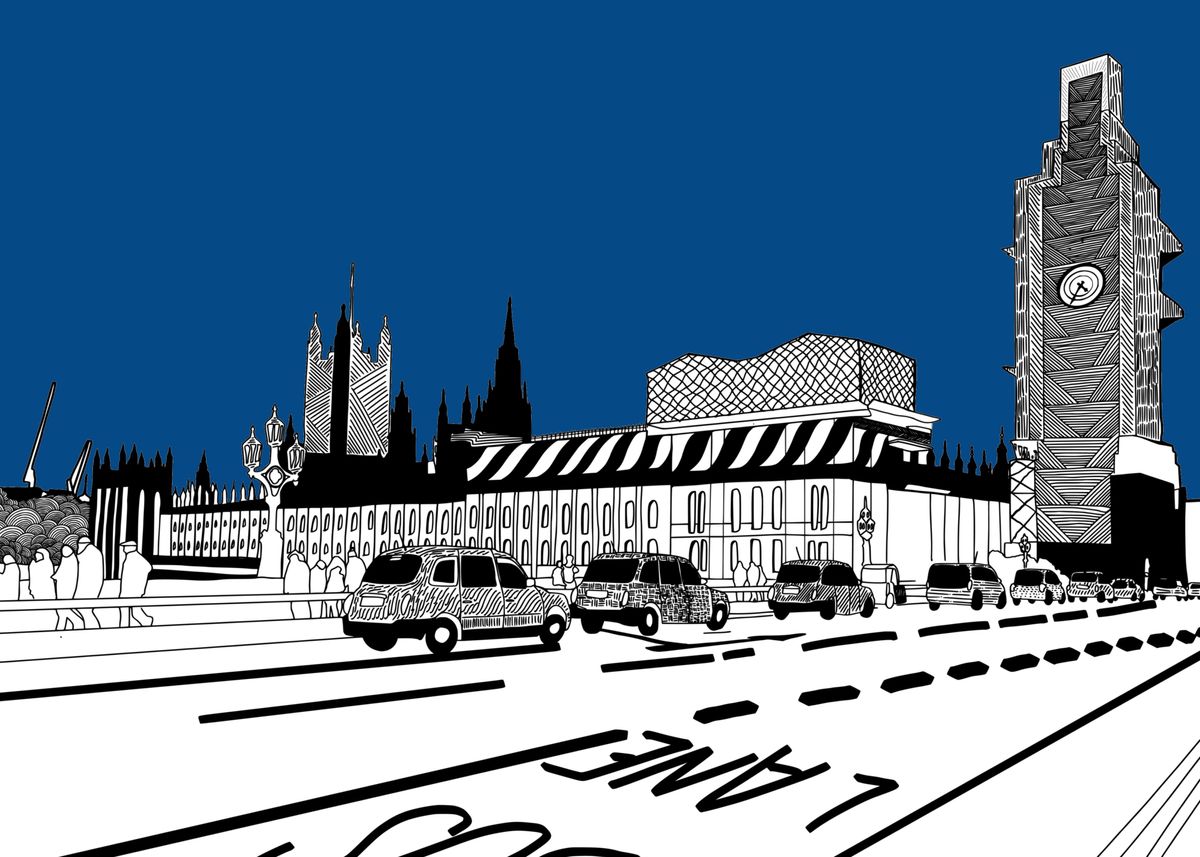 'Big Ben Illustrated' Poster by Gui Martins | Displate