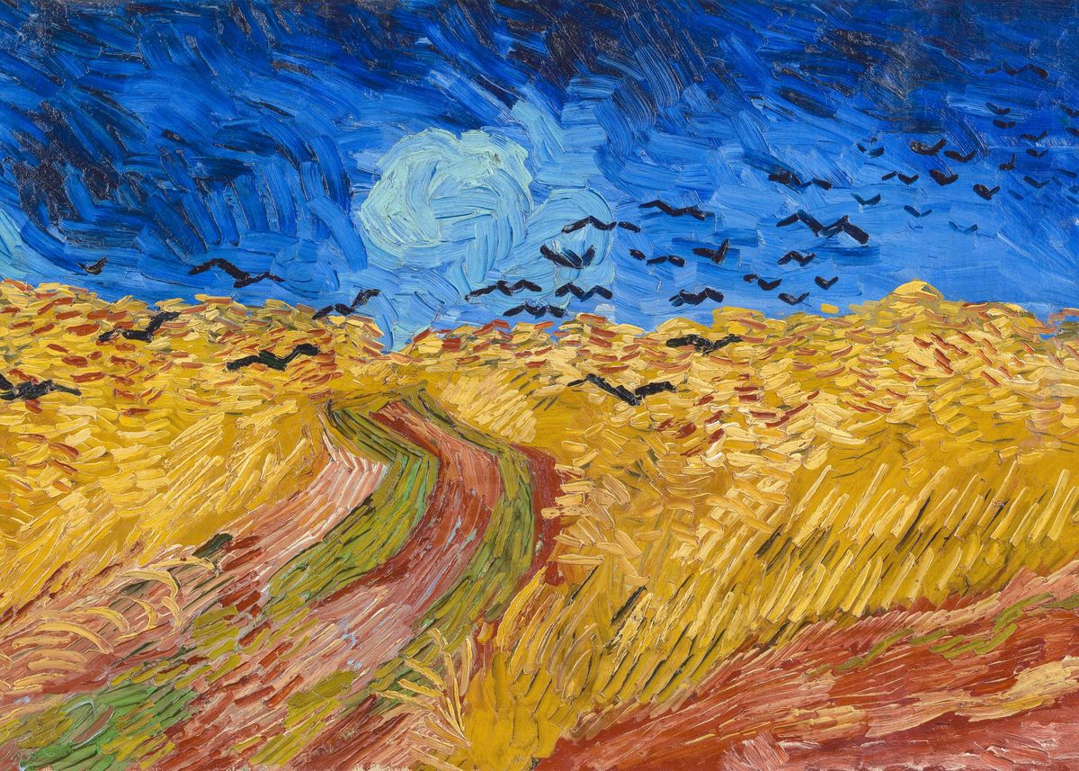 'Wheatfield with Crows' Poster, picture, metal print, paint by NOVO ...