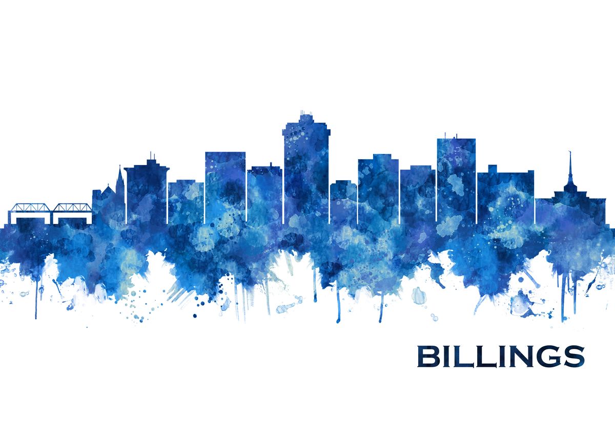 'Billings Montana Skyline' Poster, picture, metal print, paint by ...