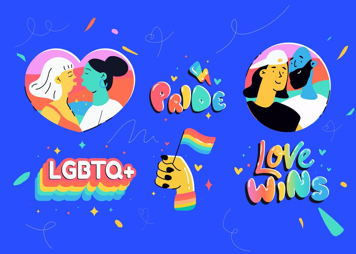 'LGBT Pride flat collection' Poster by Simon Darren | Displate