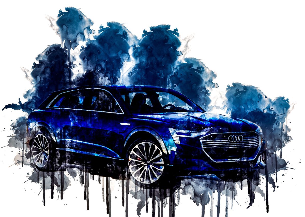 '2018 Audi e Tron Quattro' Poster, picture, metal print, paint by ...