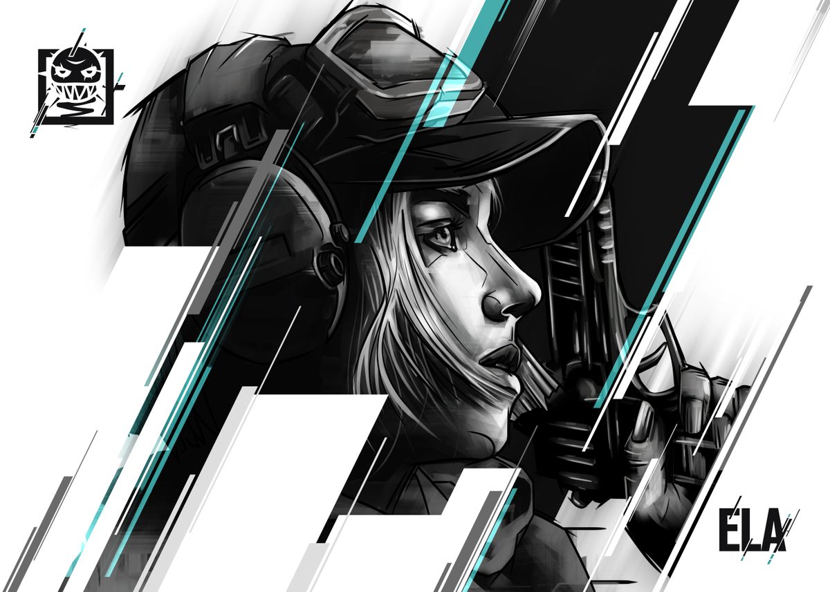 'Ela' Poster, picture, metal print, paint by Rainbow Six Siege | Displate
