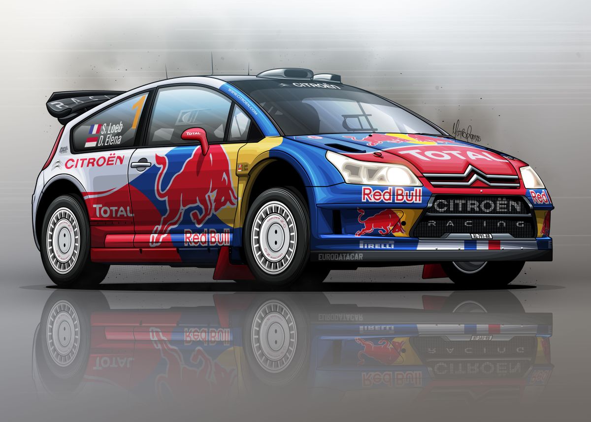 'Citroen C4 WRC Loeb Art' Poster, picture, metal print, paint by Mário ...