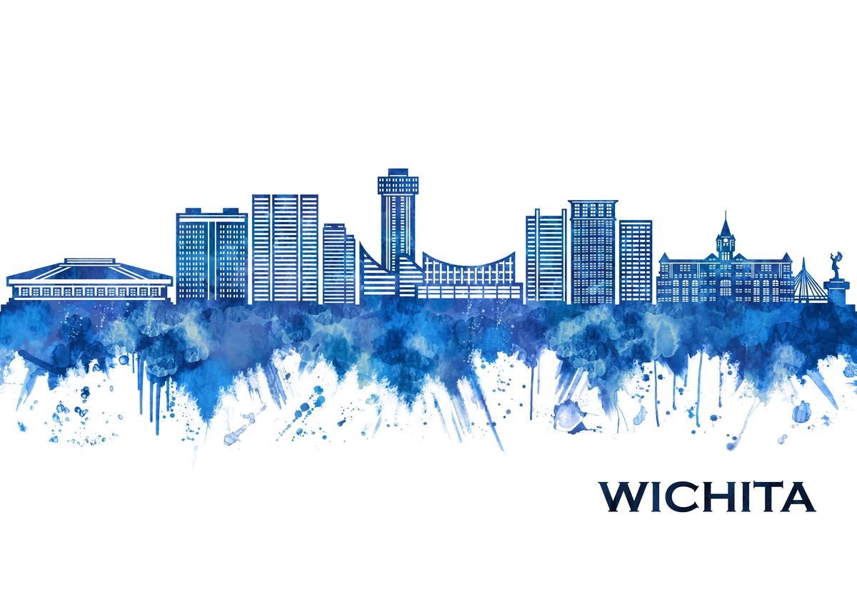 'Wichita Kansas Skyline' Poster by Towseef Dar | Displate