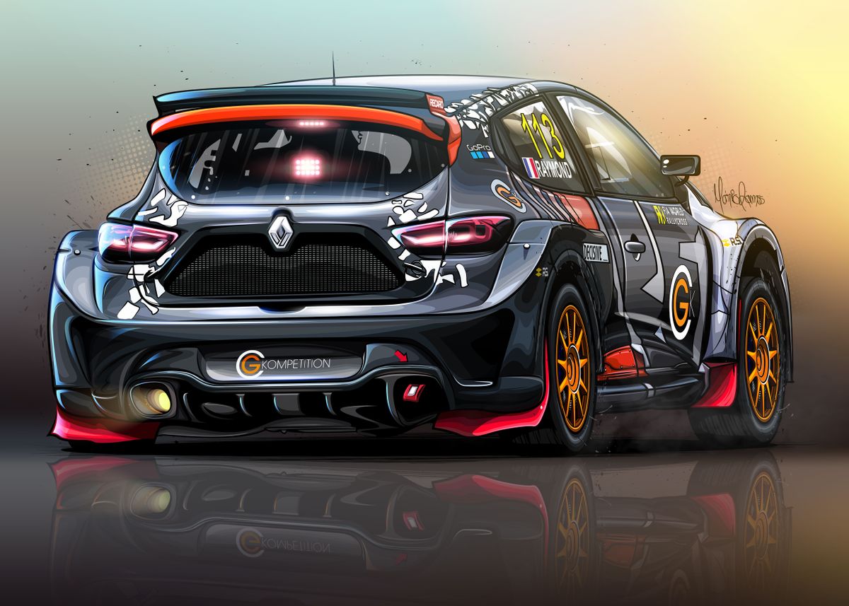 'Renault Clio RS RX Artwork' Poster, picture, metal print, paint by ...