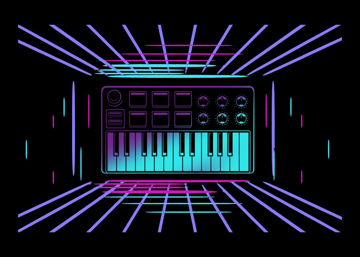 'Synthesizer Analog Synth' Poster, picture, metal print, paint by ...