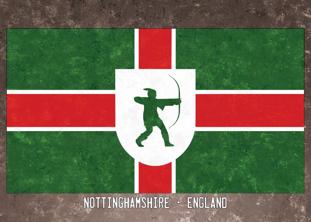 'Flag of Nottinghamshire' Poster, picture, metal print, paint by ...