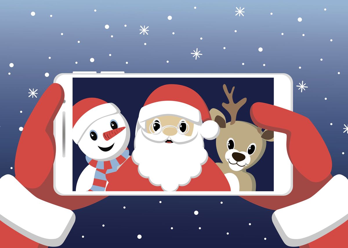 'Santa selfie' Poster, picture, metal print, paint by MARINA ...