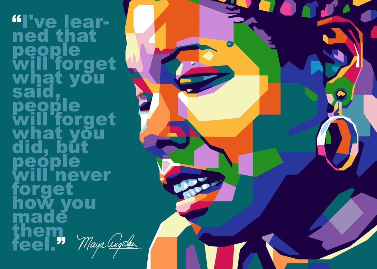 'Maya Angelou' Poster, picture, metal print, paint by nofa aji zatmiko ...
