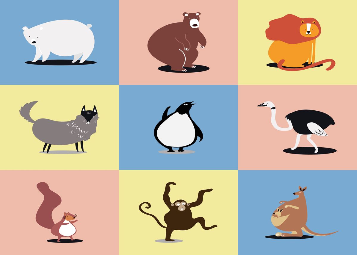 'My Animals Collection' Poster, picture, metal print, paint by ...