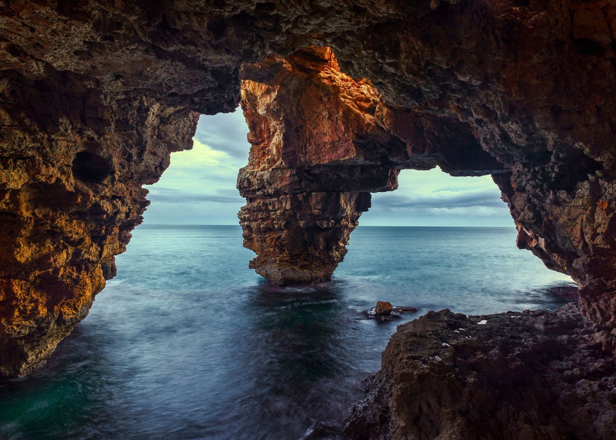 'Sea cave landscapes oceans' Poster, picture, metal print, paint by ...