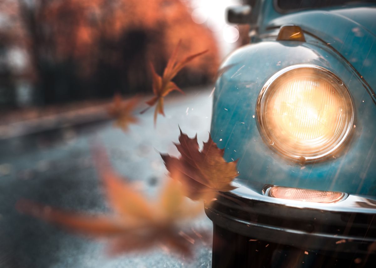 'Old Car Autumn' Poster, picture, metal print, paint by ctefpics ...