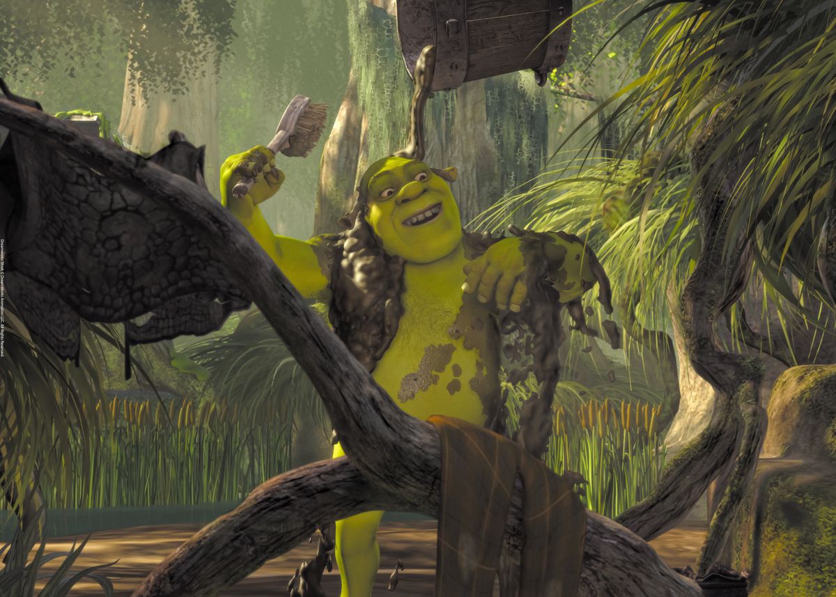 'Shrek's shower' Poster, picture, metal print, paint by Shrek | Displate