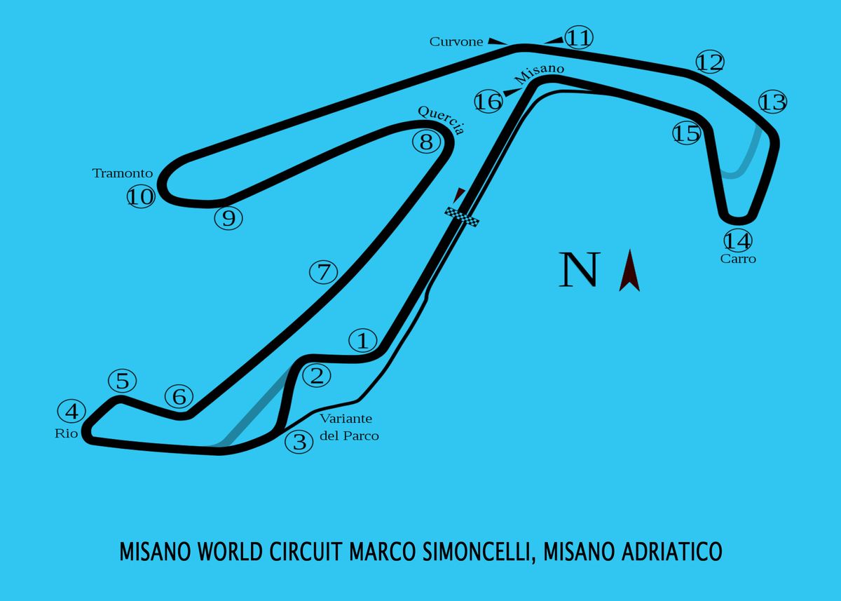 'Misano World Circuit' Poster, picture, metal print, paint by ...