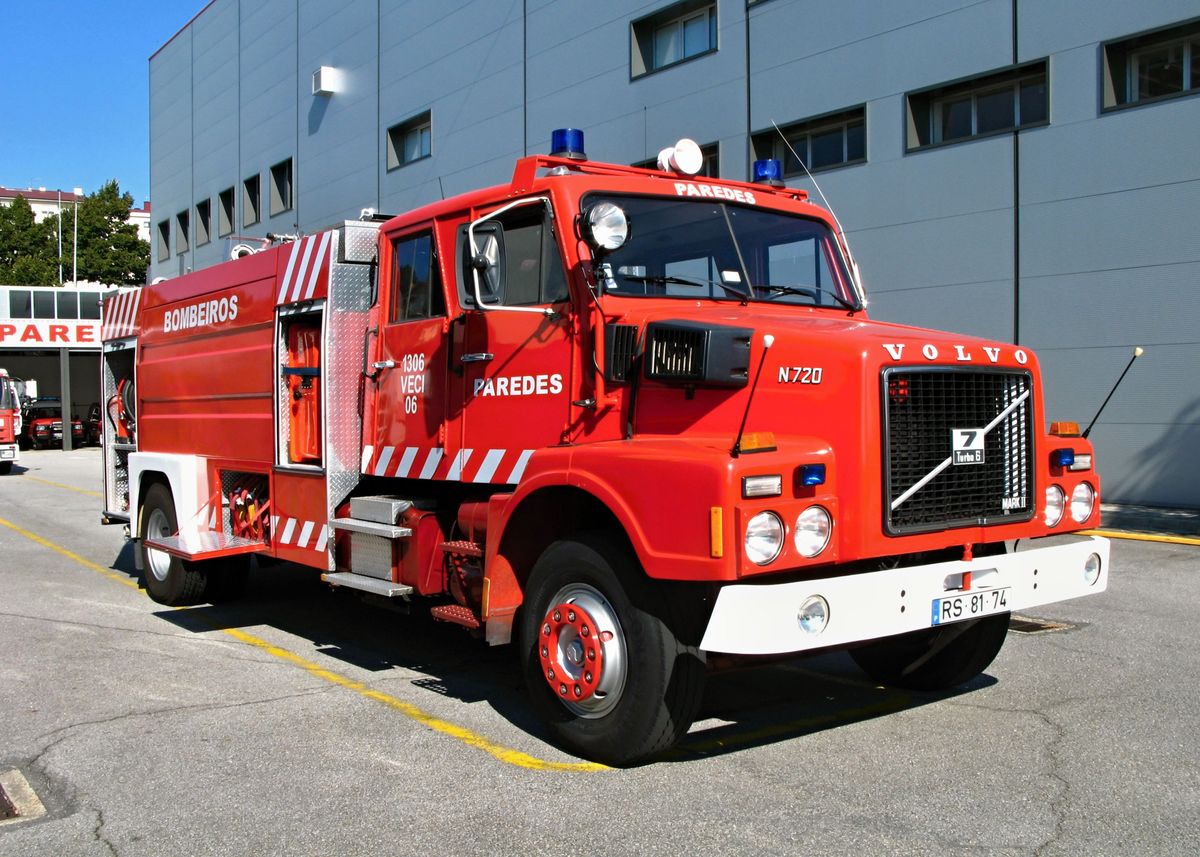 'Volvo fire truck 02' Poster, picture, metal print, paint by ...