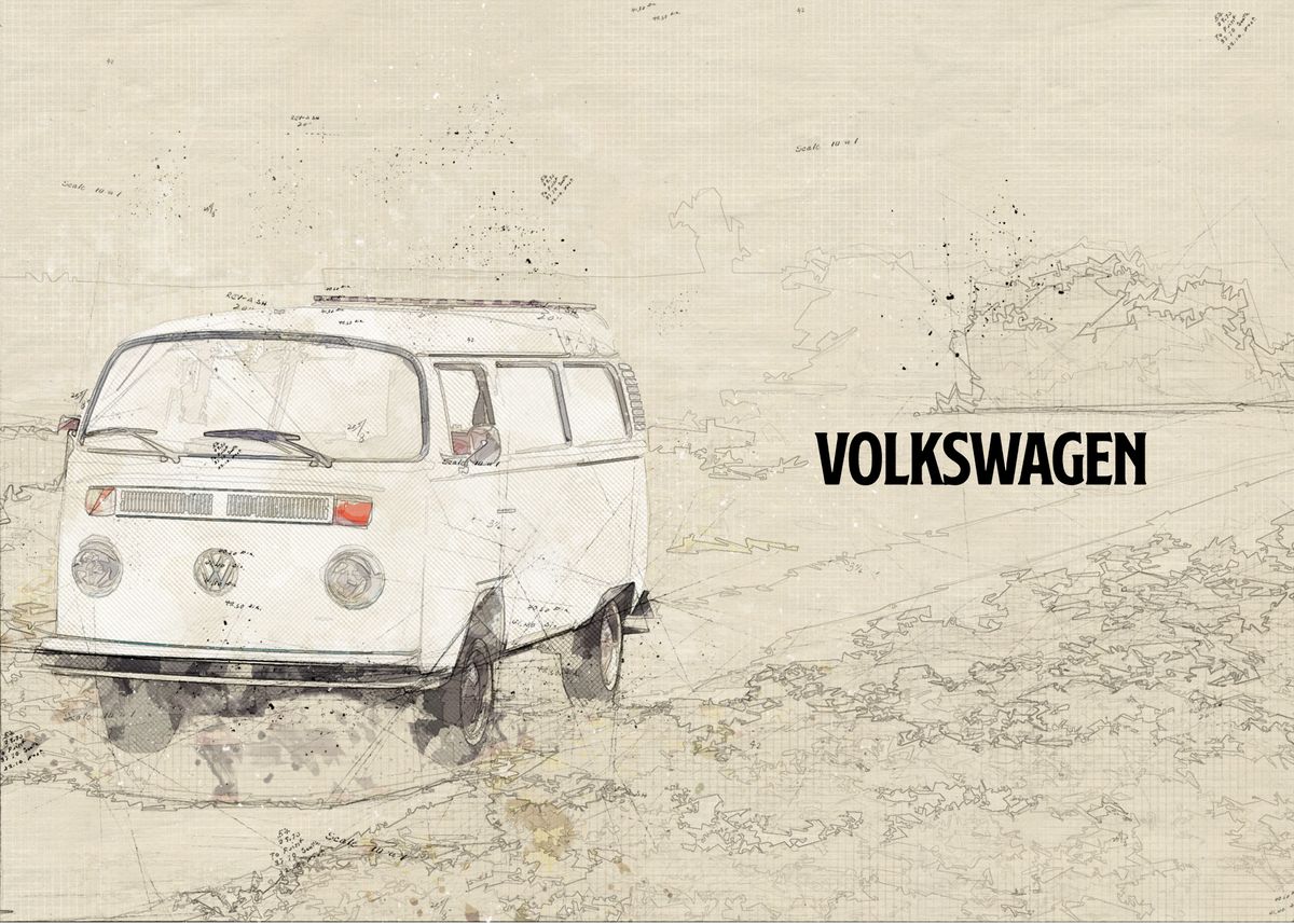 'VW vintage classic' Poster by Lembayung Senja Studio | Displate