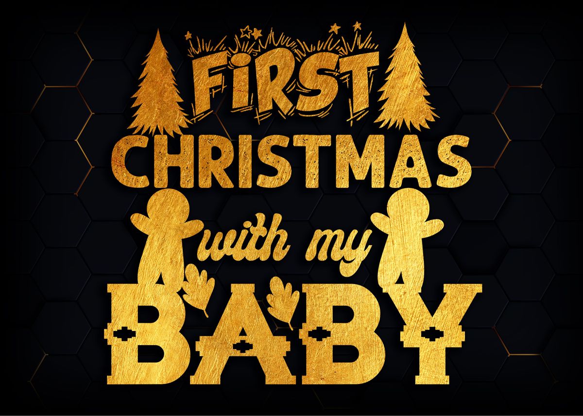 'First Christmas' Poster, picture, metal print, paint by Denis Siggers ...