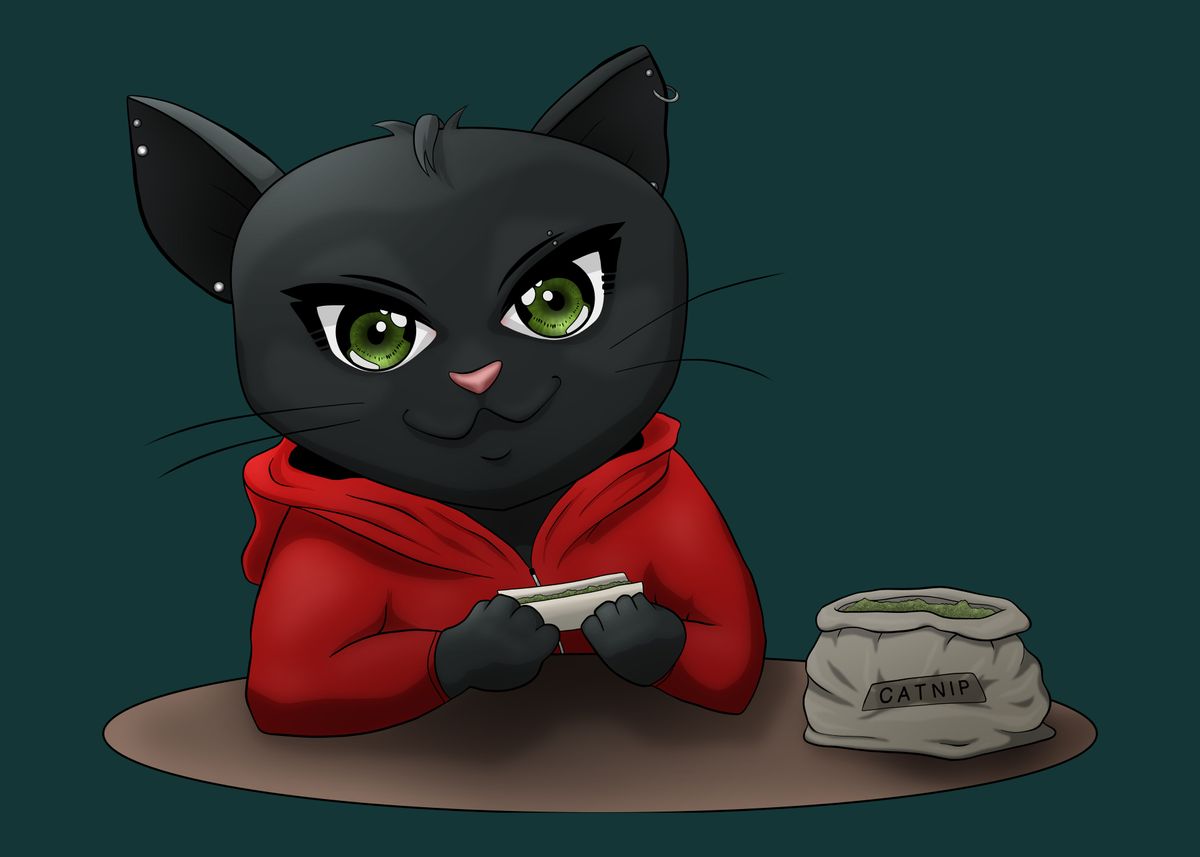 'Catnip' Poster, picture, metal print, paint by Jarrod Vandenberg ...