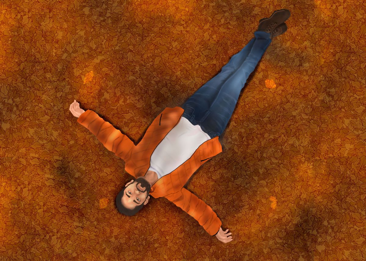 'Man in Fall' Poster, picture, metal print, paint by Viledalı Cadı ...