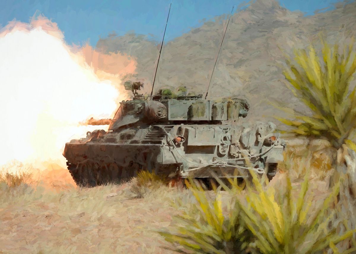 'tank in watercolor' Poster, picture, metal print, paint by Cristina ...