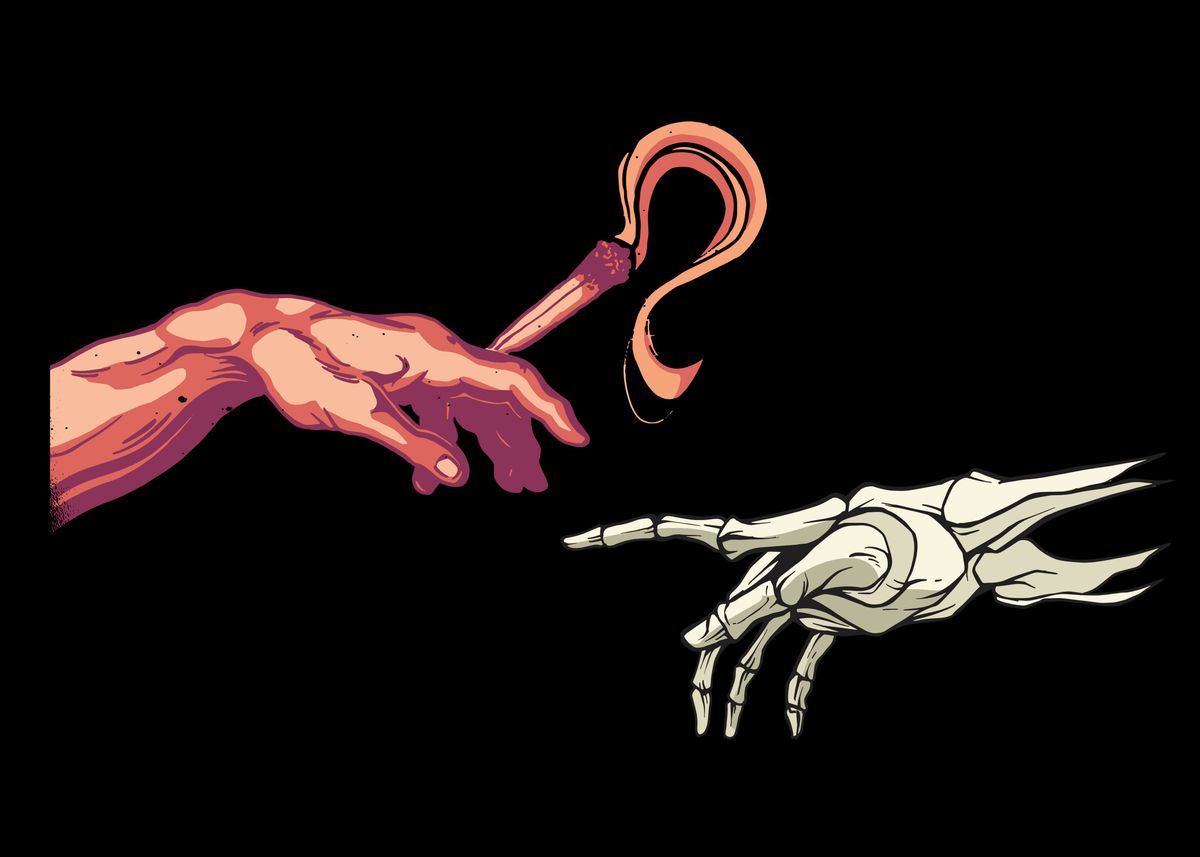 'God hands skeleton ' Poster by Simon Darren | Displate