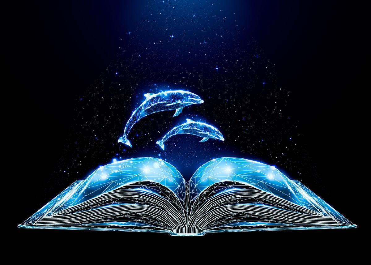 'Cosmic Dolphin Animal' Poster, picture, metal print, paint by ...