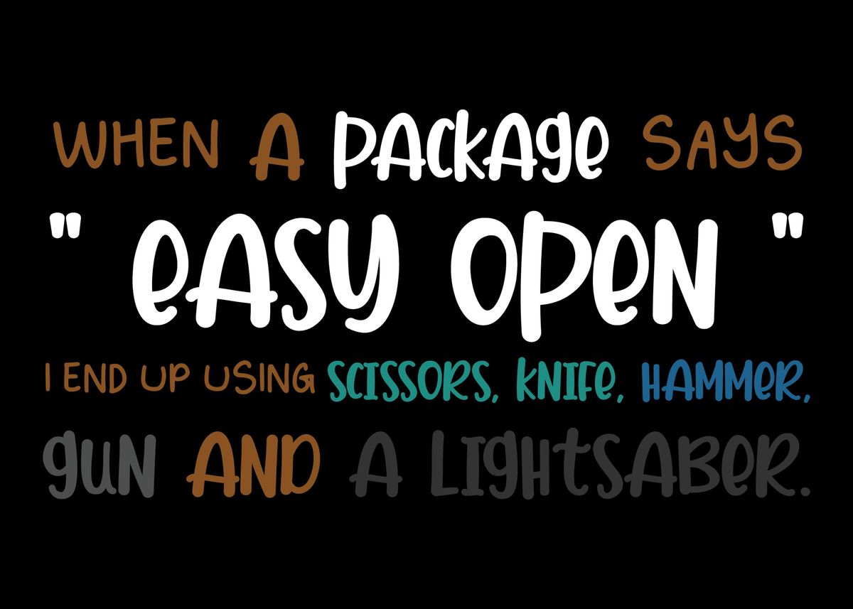 'Easy Open Package Comedian' Poster, picture, metal print, paint by ...