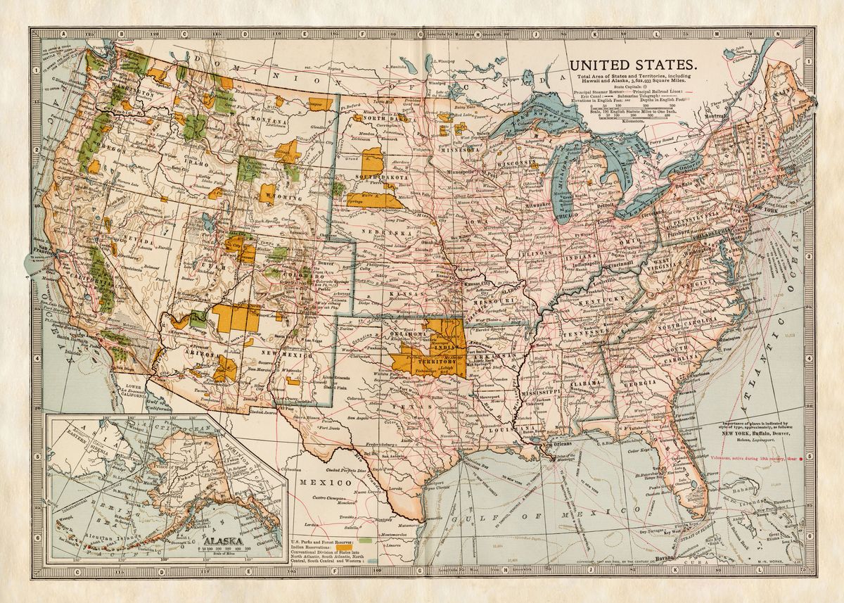 'VINTAGE UNITED STATES' Poster, picture, metal print, paint by Atomic ...