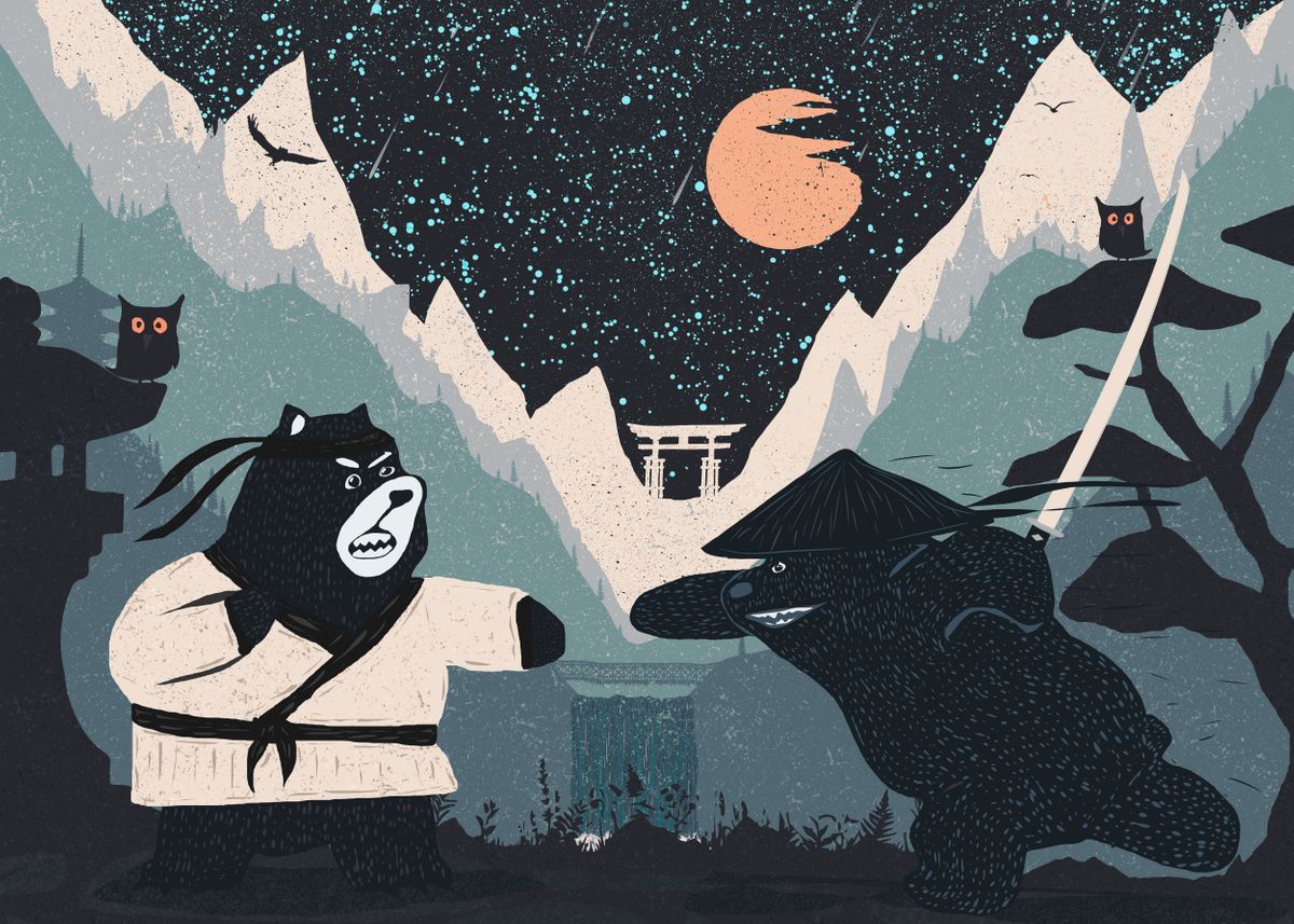 'Wild Samurai' Poster by Ilya Danilov | Displate