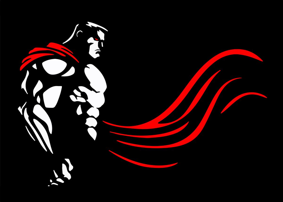 'STRONG WARRIOR SUPER HERO' Poster, picture, metal print, paint by ...