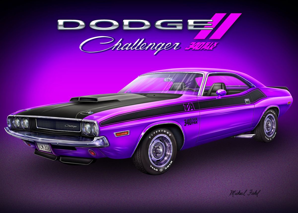 '1970 Dodge Challenger' Poster, picture, metal print, paint by michael ...