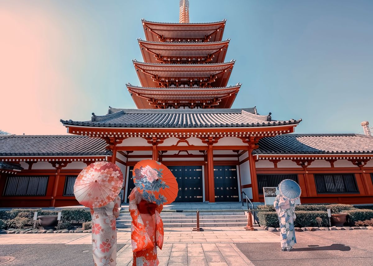 'SensoJi Temple' Poster, picture, metal print, paint by Mango Art ...