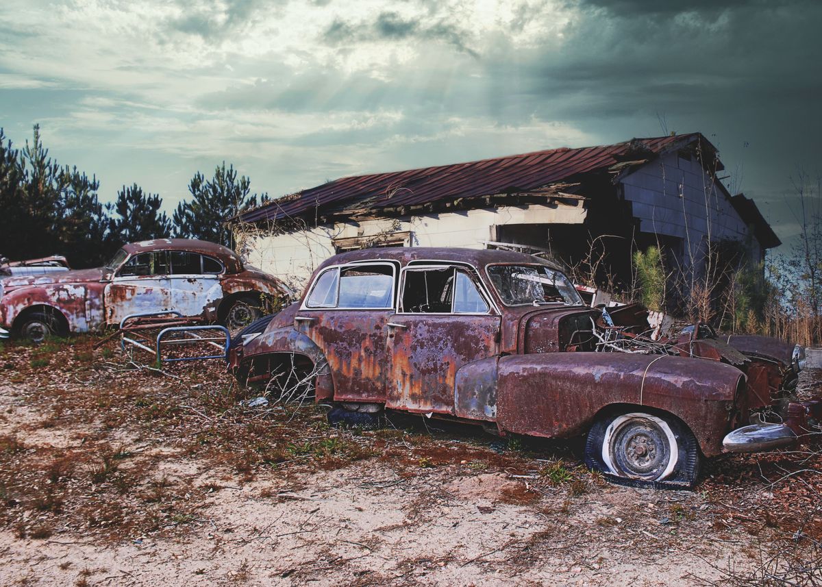 'Rusted Cars Photo' Poster, picture, metal print, paint by Jeffrey ...