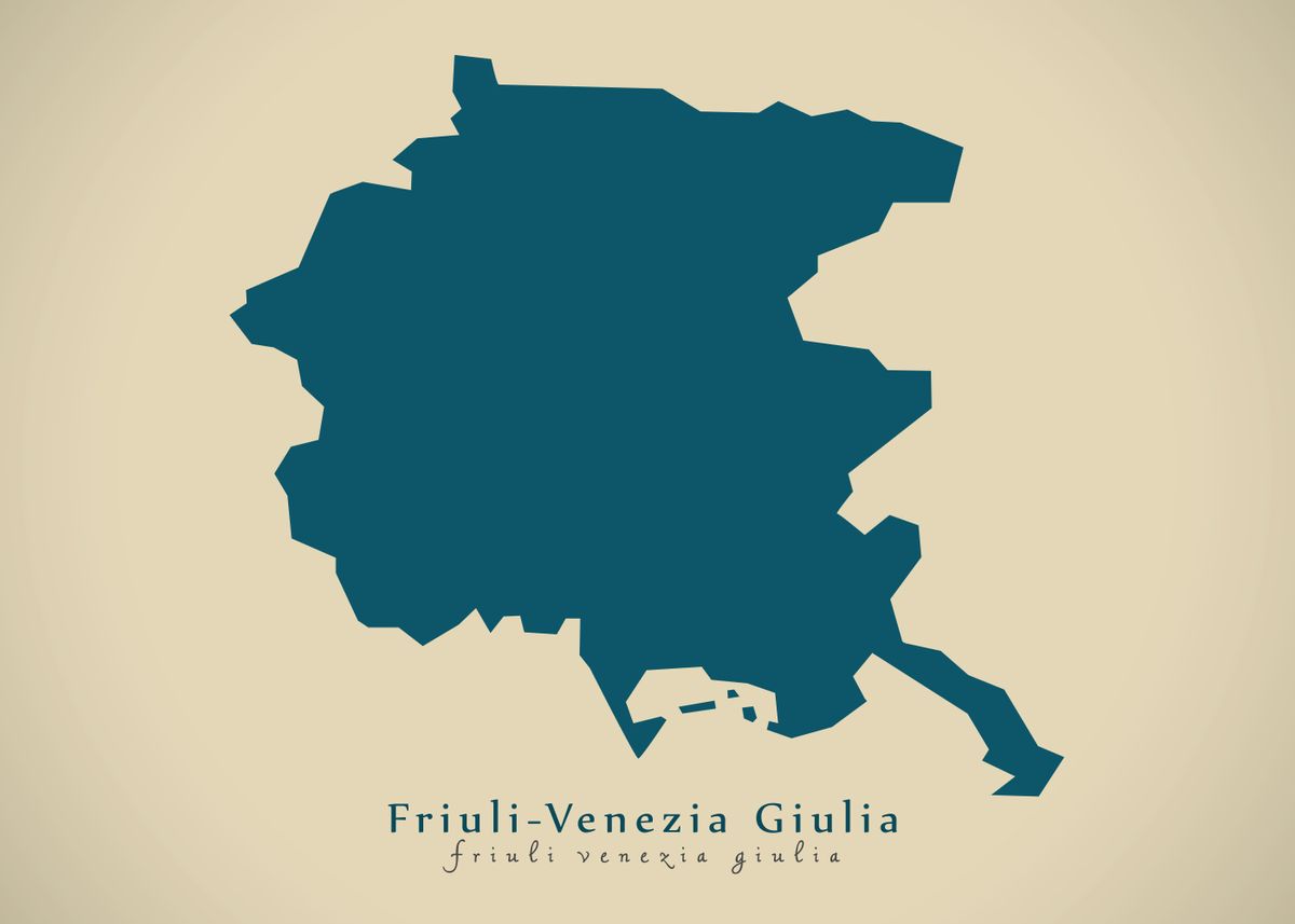 'Friuli Venezia Giulia map' Poster, picture, metal print, paint by Ingo ...